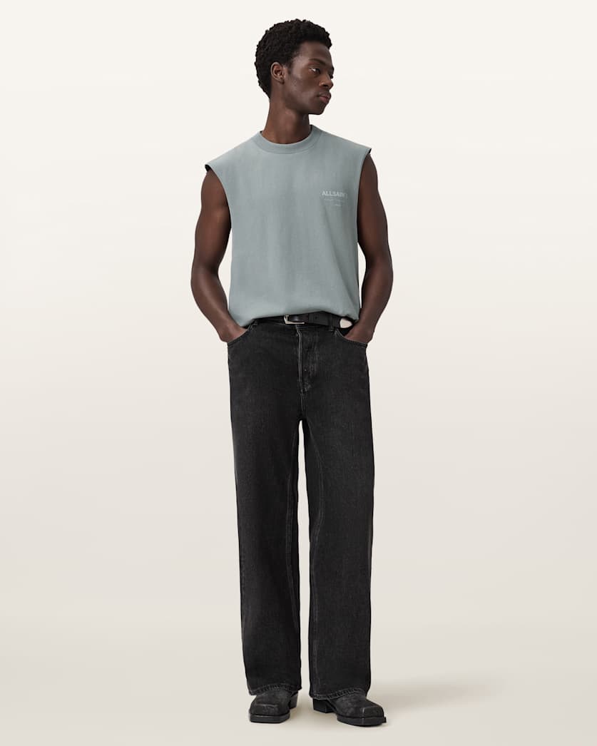 Underground Sleeveless Crew Neck T-Shirt Metallic Grey | ALLSAINTS